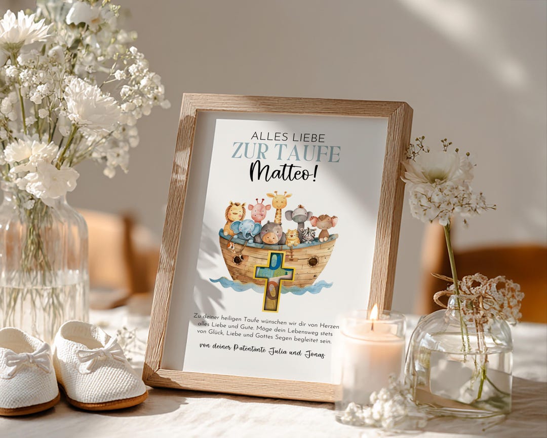 Personalized Baptism Money Gift – PDF Baptism Gift With Noah's Ark ...
