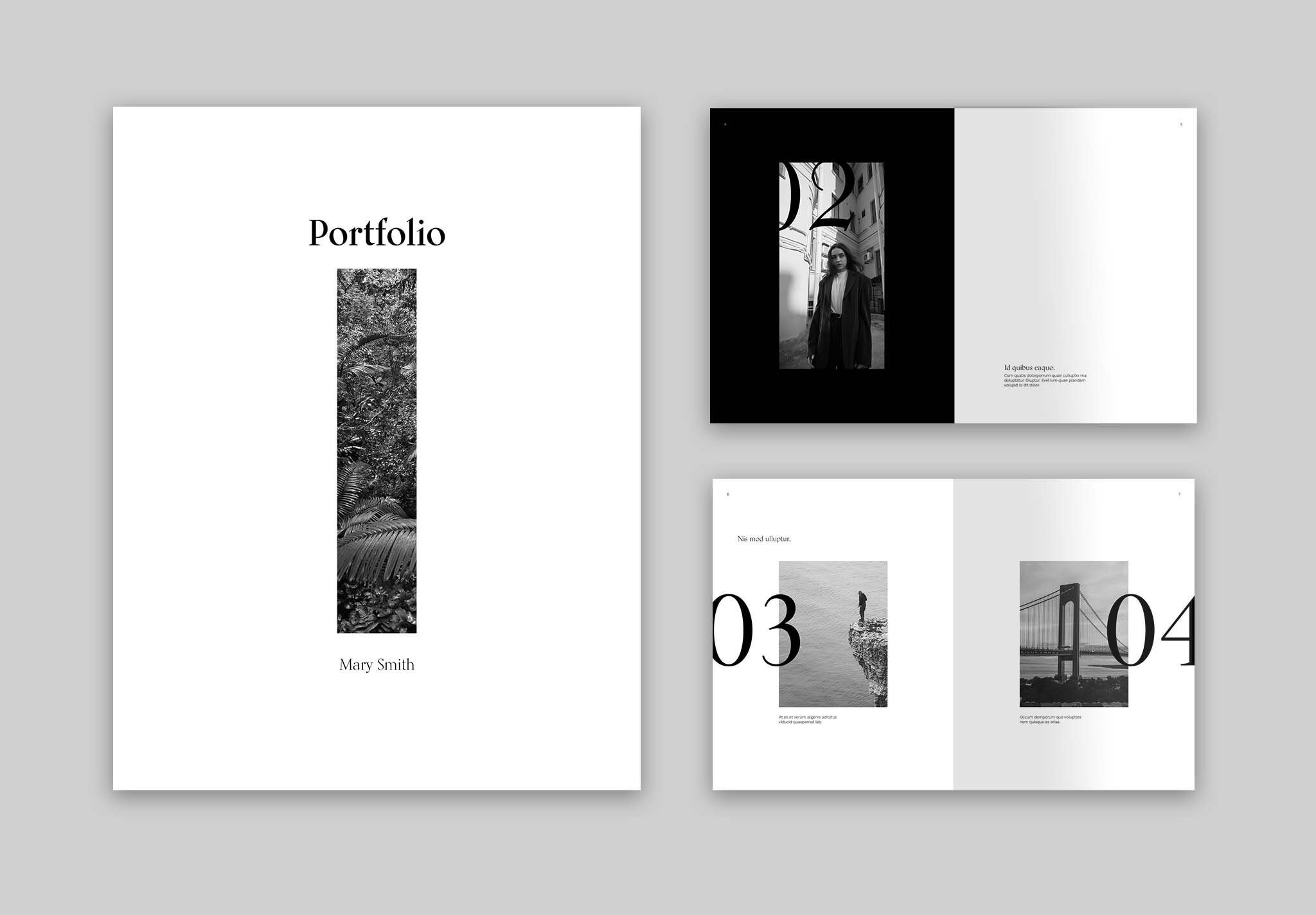 Minimal Number Portfolio, Photography Portfolio, Indesign Portfolio ...
