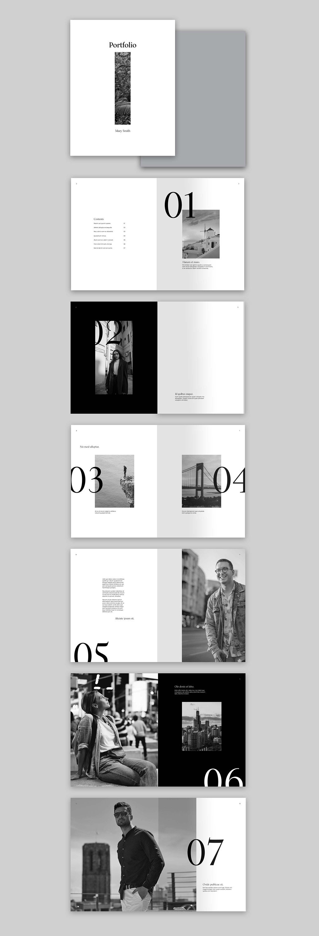 Minimal Number Portfolio, Photography Portfolio, Indesign Portfolio ...