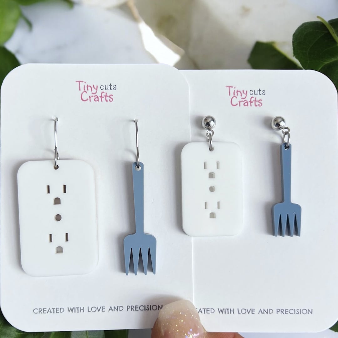 Mismatched Outlet & Fork Earrings | Quirky Jewelry | Novelty Earrings ...