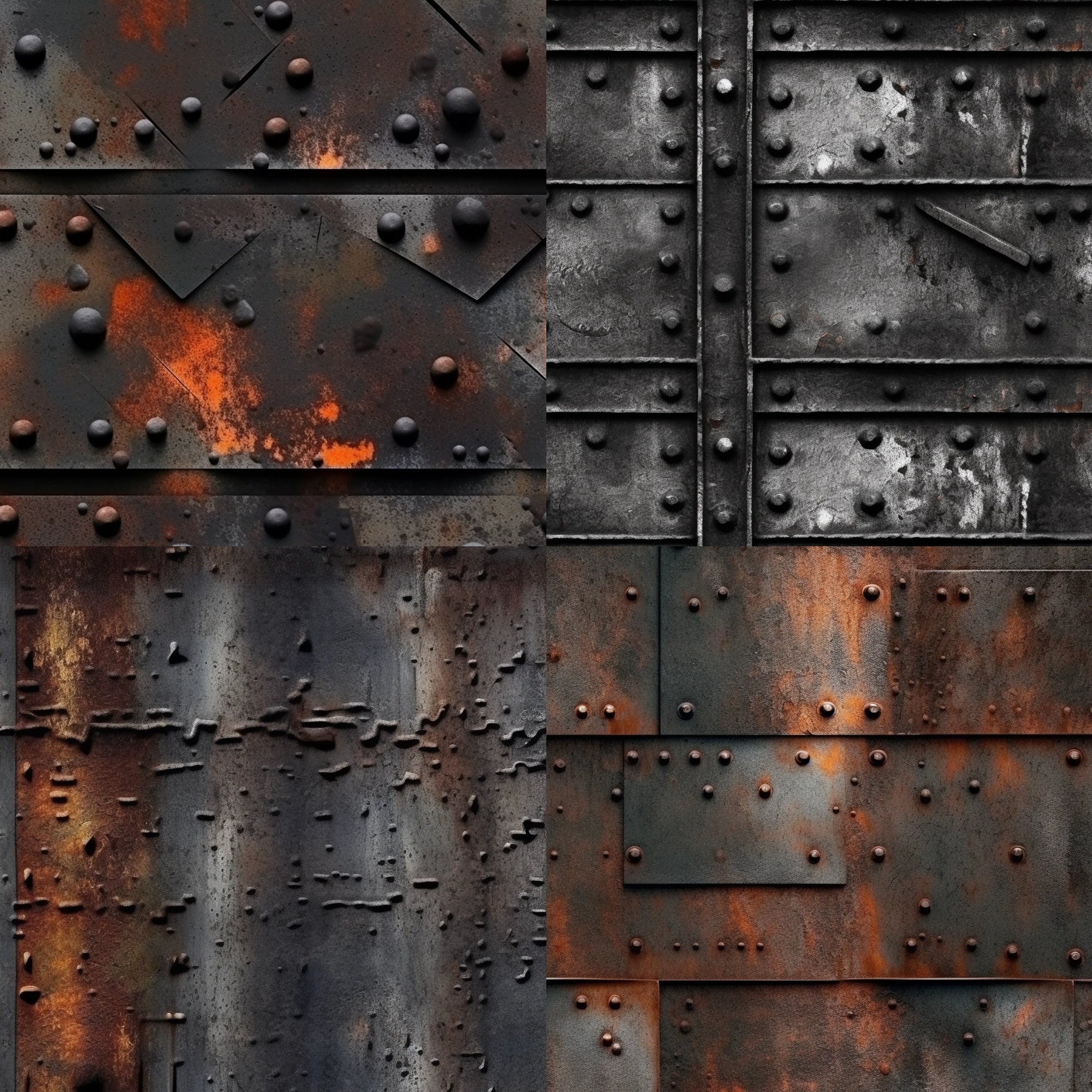 Rusty Metal Seamless Texture, Digital Art, Commercial Use Scrapbooking ...