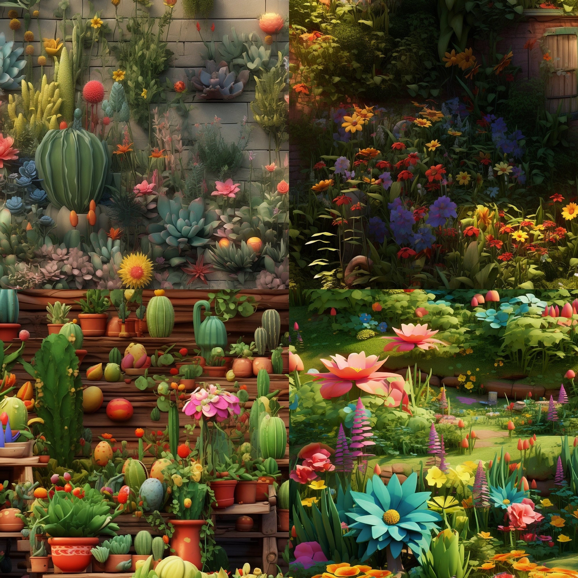 Animated Garden Seamless Pattern, Digital Art, Commercial Use ...