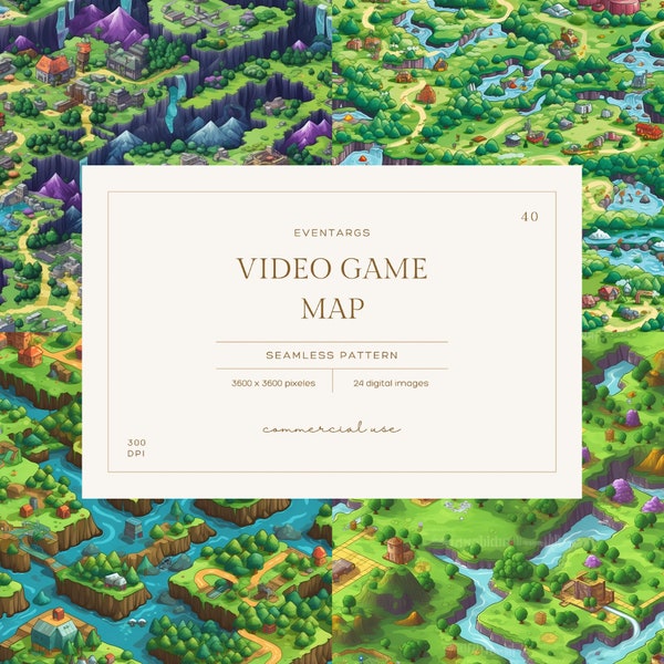 Video Game Map Art - Etsy