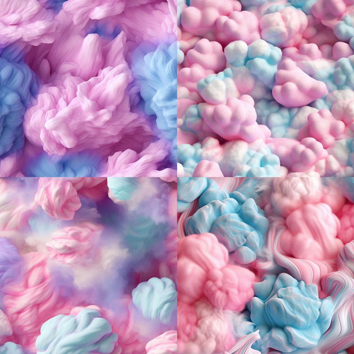 Cotton Candy Seamless Texture Digital Art Commercial Use - Etsy