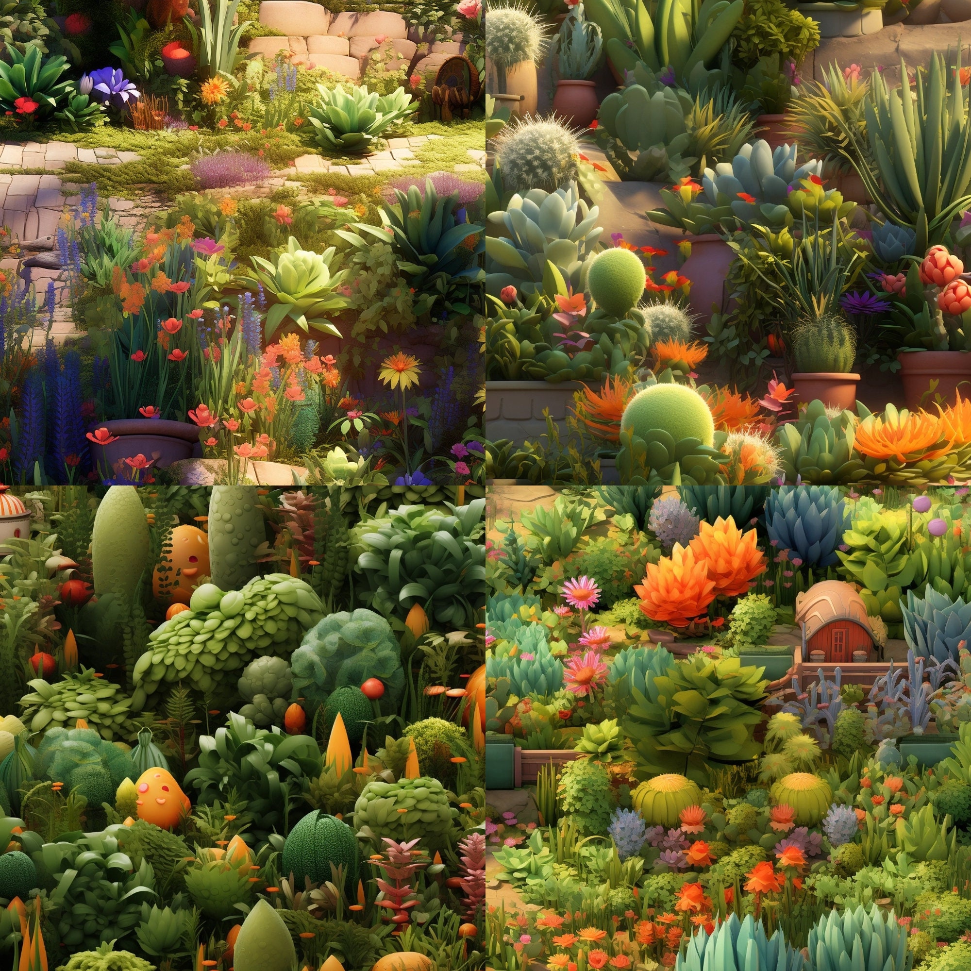 Animated Garden Seamless Pattern, Digital Art, Commercial Use ...