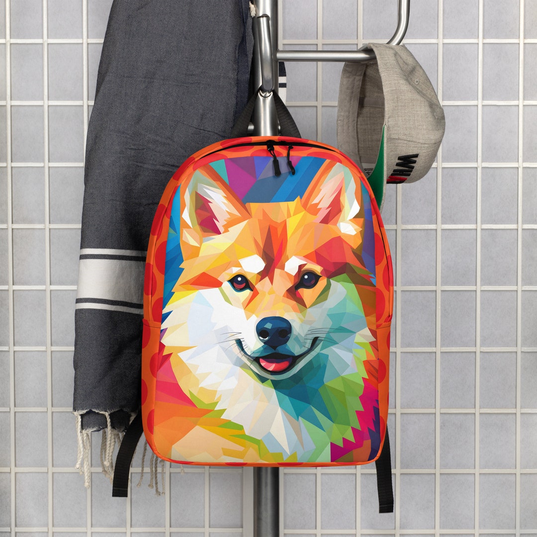 Colorful Shiba Inu, Stylish All-over Print Backpack in Playful Colors ...