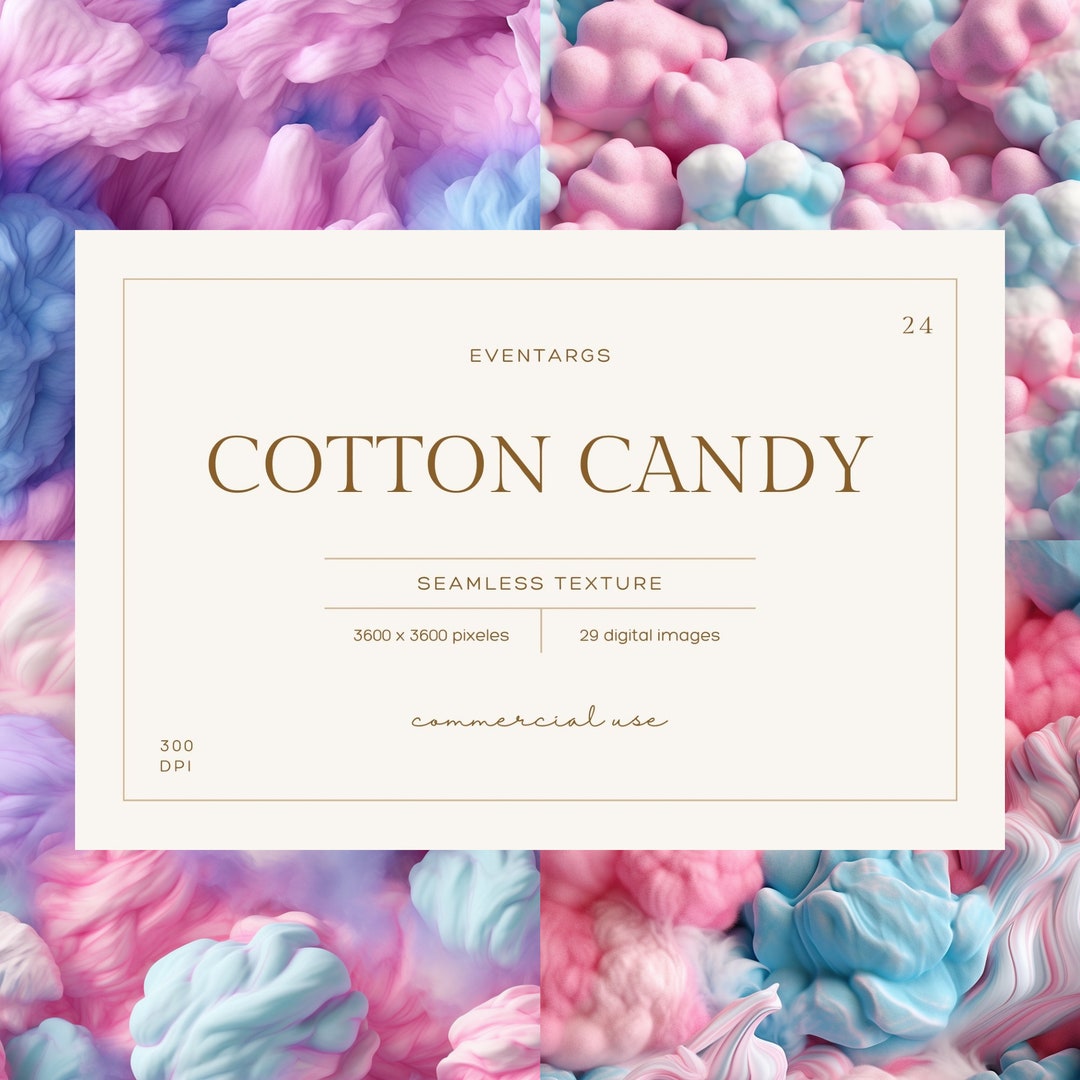 Cotton Candy Seamless Texture, Digital Art, Commercial Use Scrapbooking ...