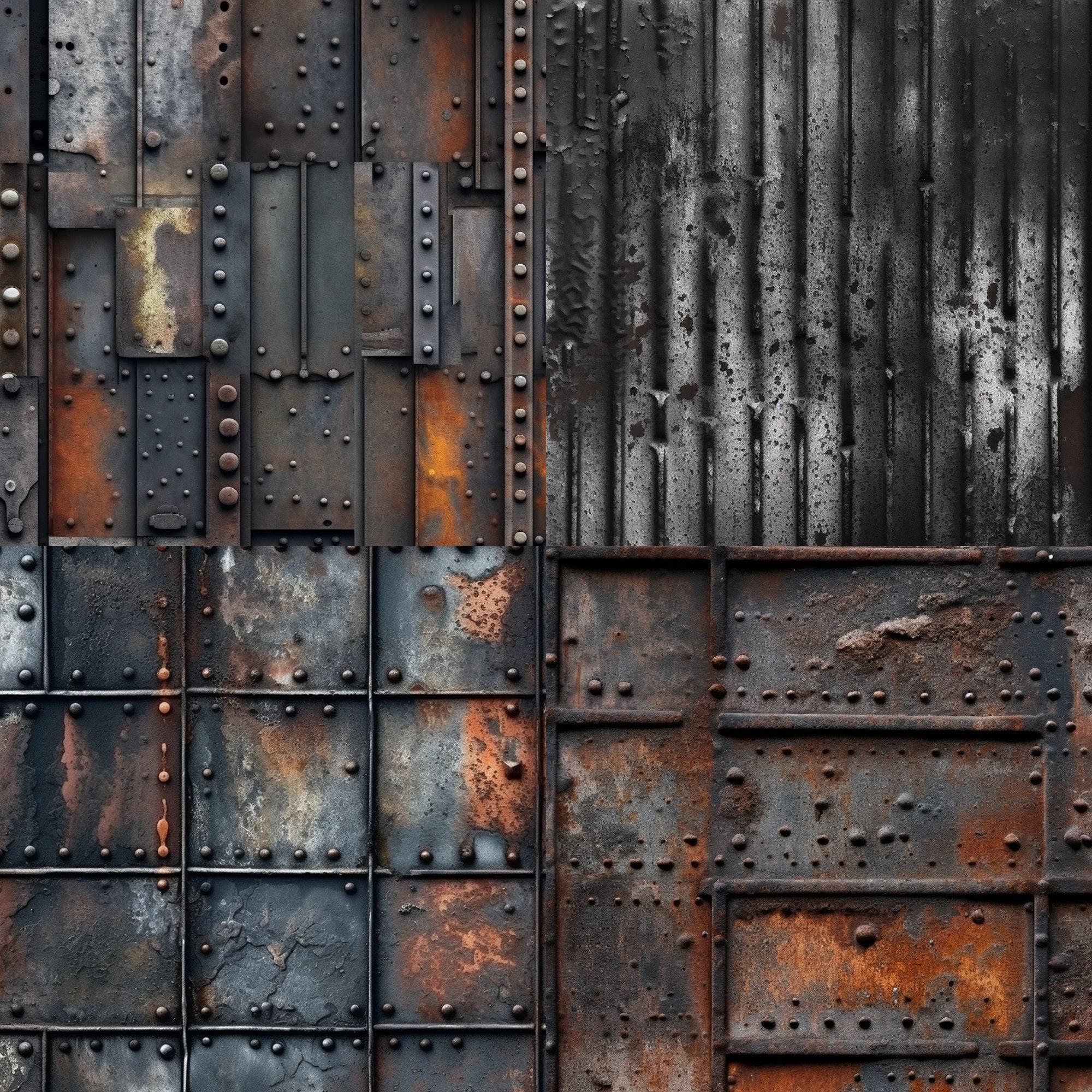 Rusty Metal Seamless Texture, Digital Art, Commercial Use Scrapbooking ...