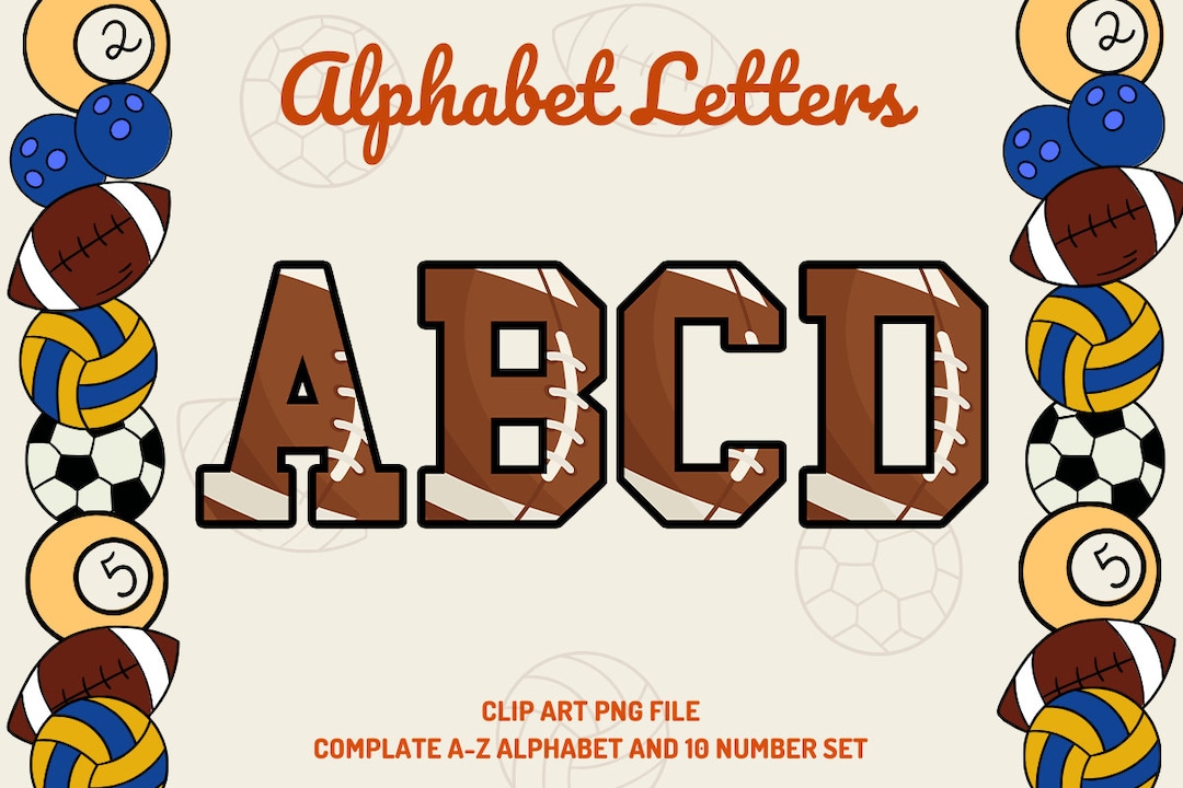 Football Alphabet Varsity Sport Letters - Etsy