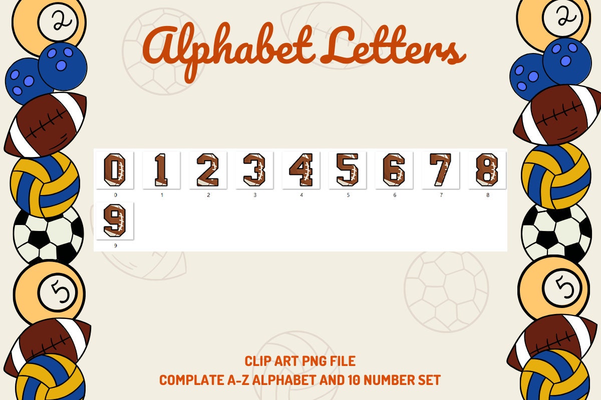 Football Alphabet Varsity Sport Letters - Etsy