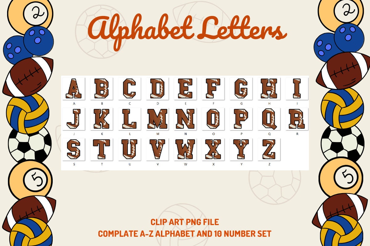 Football Alphabet Varsity Sport Letters - Etsy