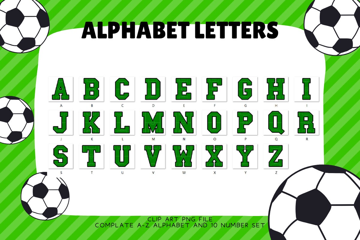 Football Field Alphabet Sport Letters - Etsy