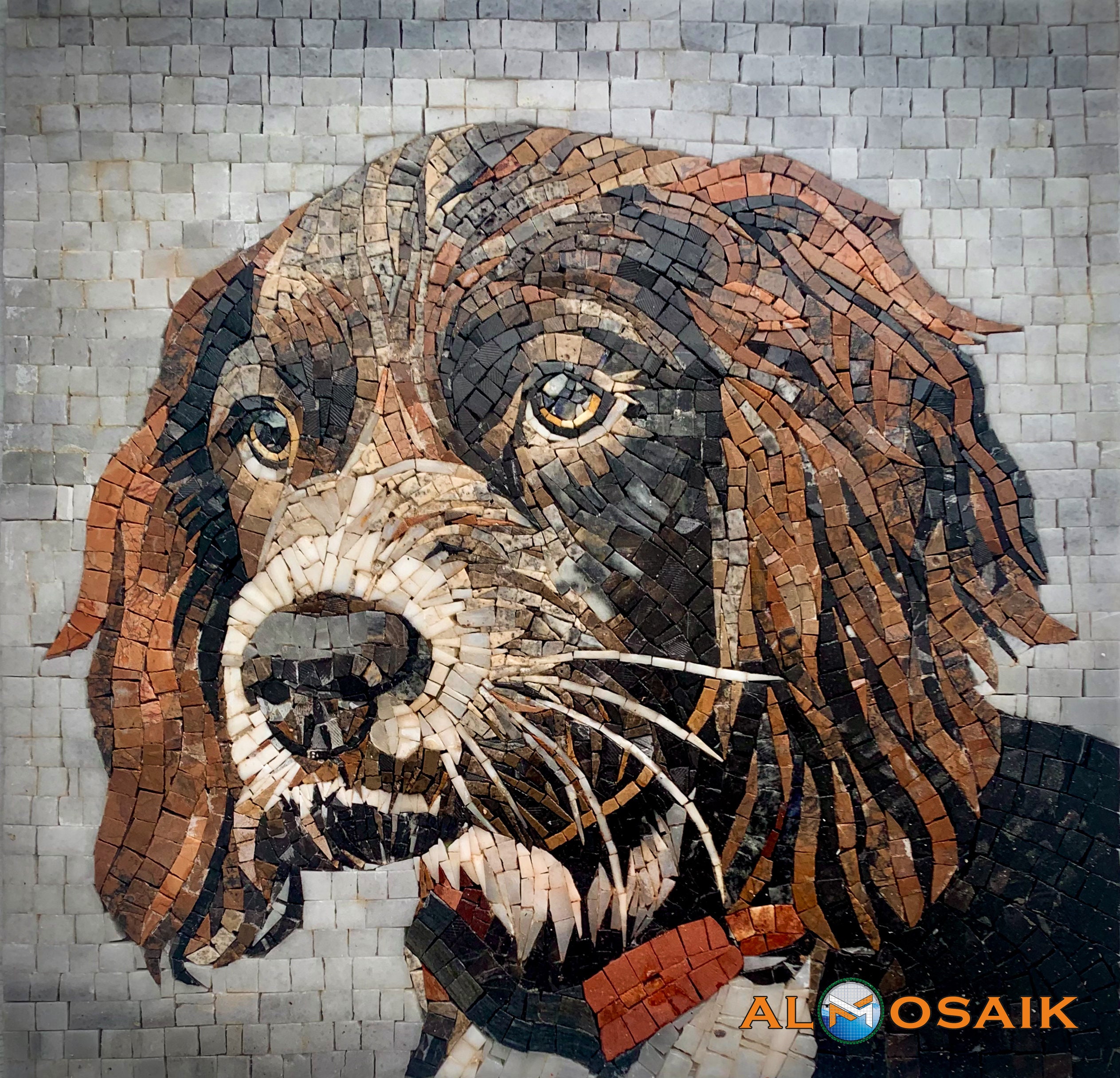 DOG MOSAIC Natural Stone Wall ART Perfect for Animal Lover - Artistic ...