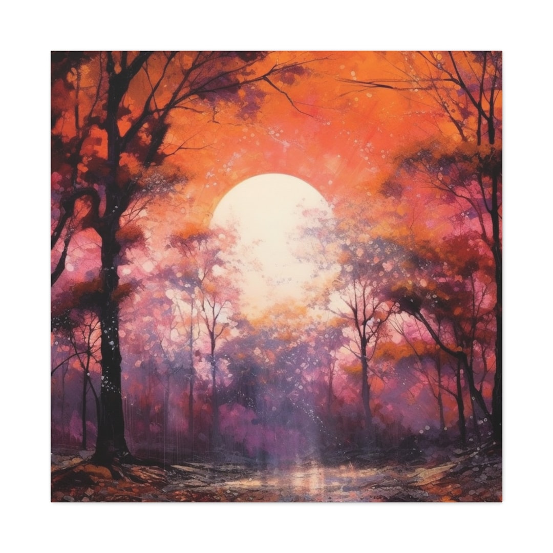 Autumn Sunset Canvas: Captivating Wall Art Capturing the Beauty of Fall ...