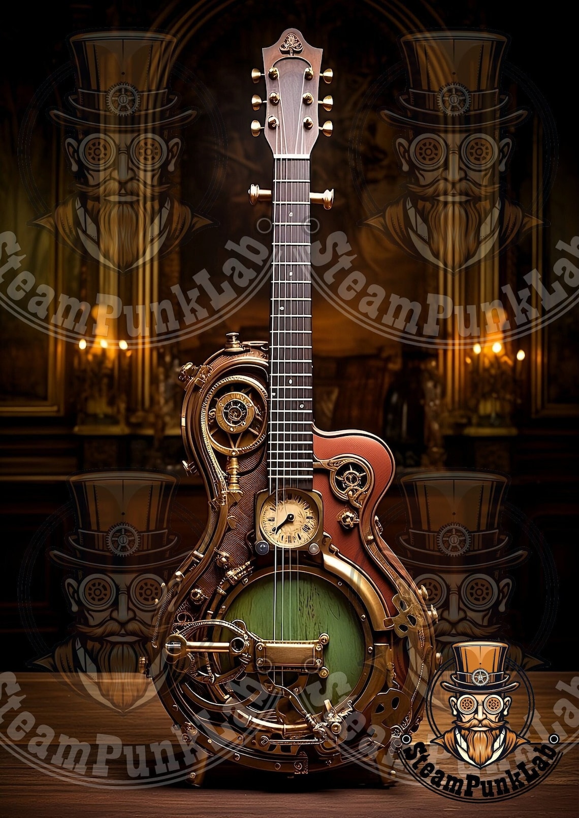 Steampunk Guitar Art: Vintage-inspired Masterpiece - Etsy