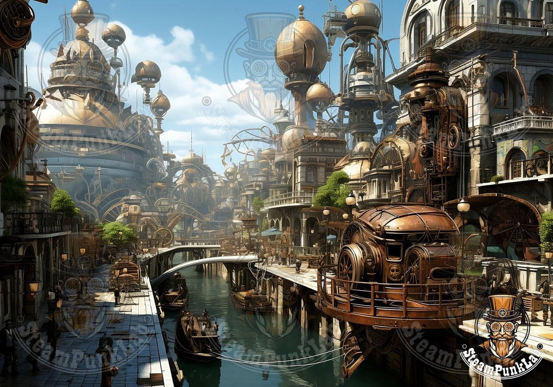 Breathtaking Steampunk Cityscape: Transport to a Retro-futuristic Realm ...