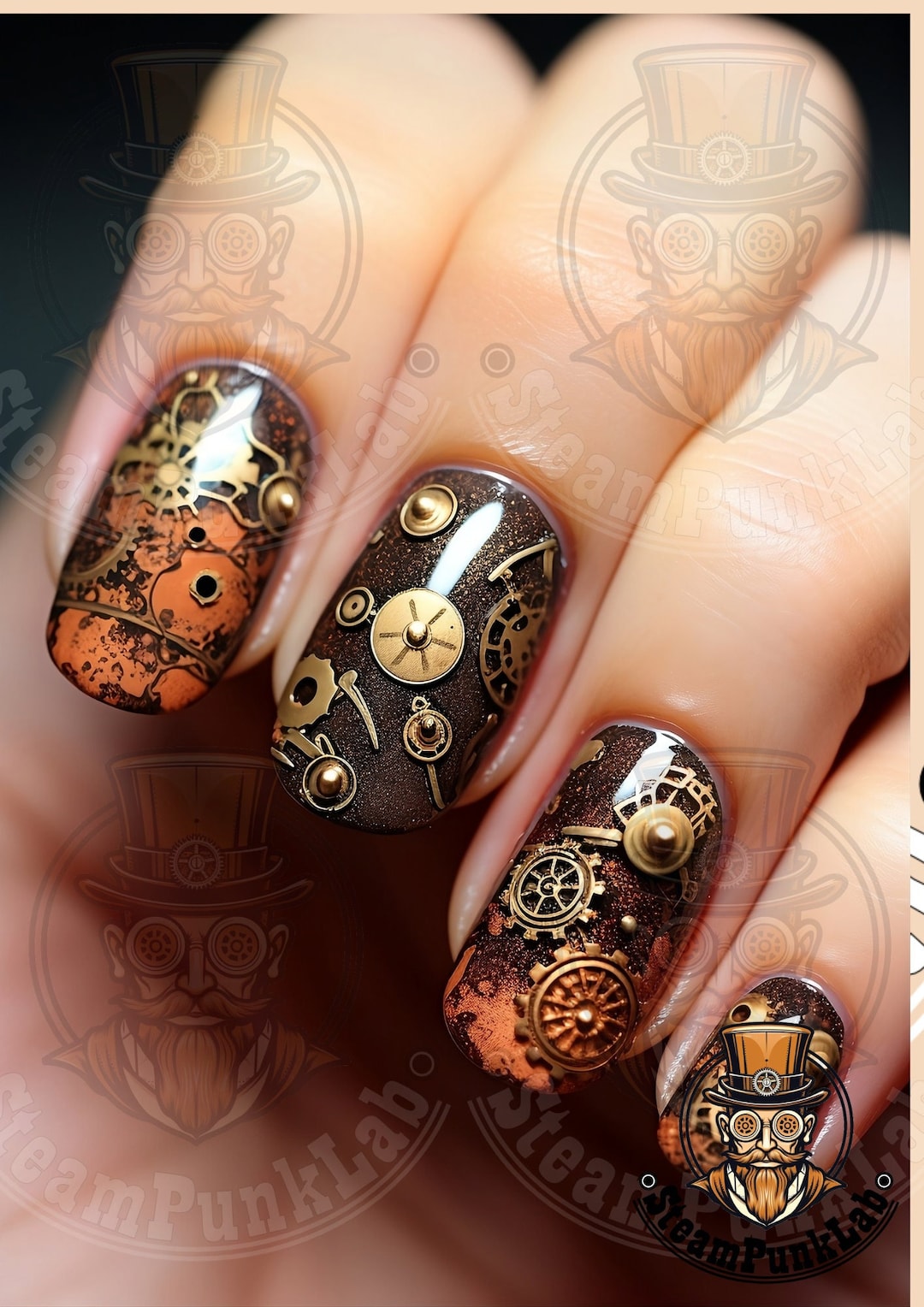 Steampunk-inspired Nail Art: Gears and Glamor for Your Fingertips - Etsy