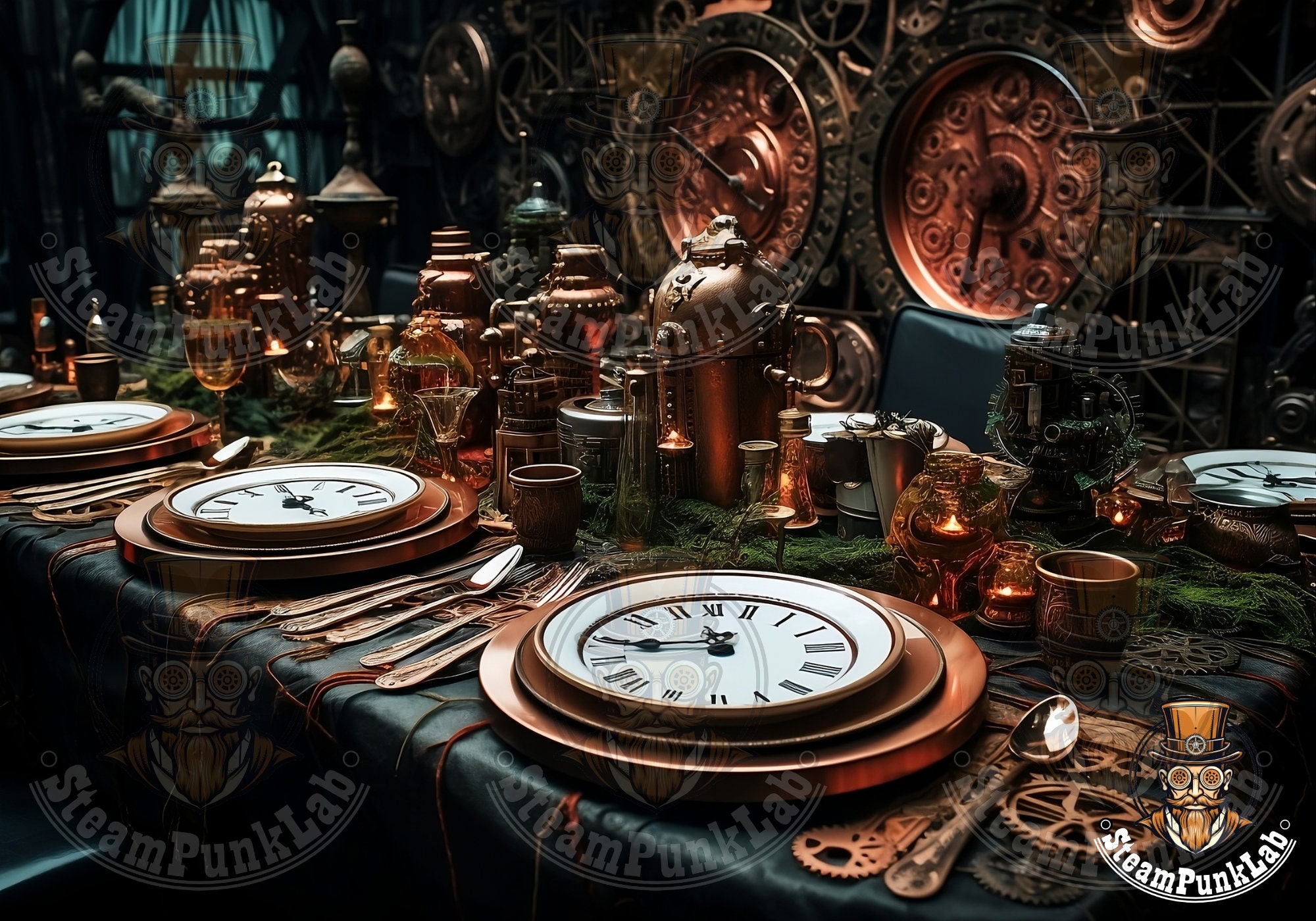 Steampunk Dining Experience: Table Set With Mechanical Elegance - Etsy