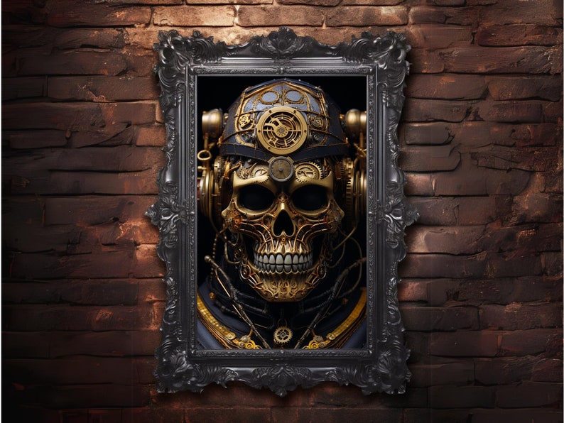 Steampunk Skull Mask Portrait Captivating Retro-futuristic Artwork - Etsy
