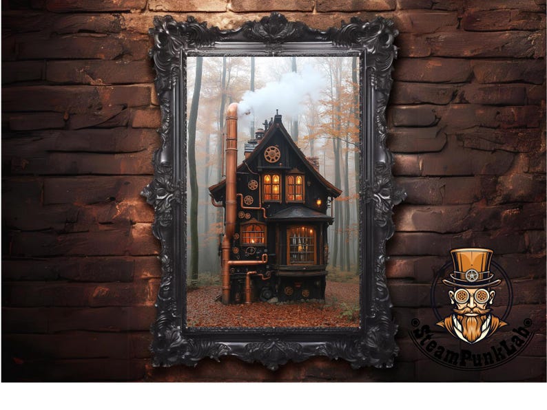 Steampunk Shelter: Wooden Cabin With Mechanical Elements - Etsy