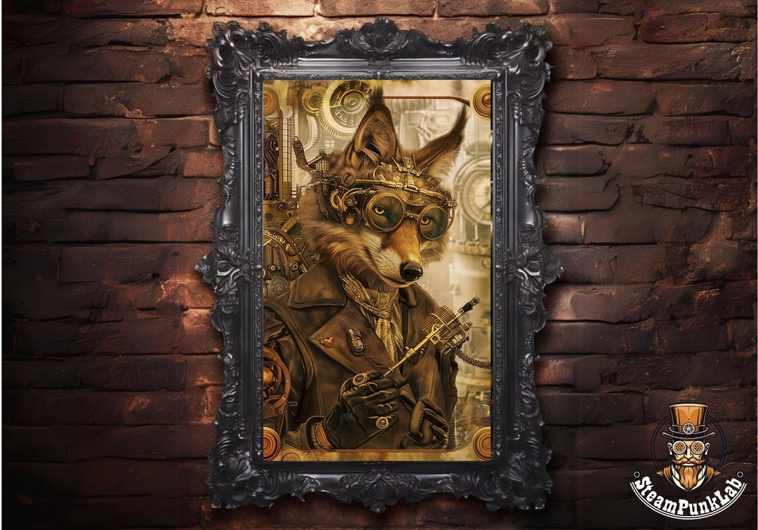 The Cunning Inventor: Steampunk Portrait of a Genius Fox - Etsy
