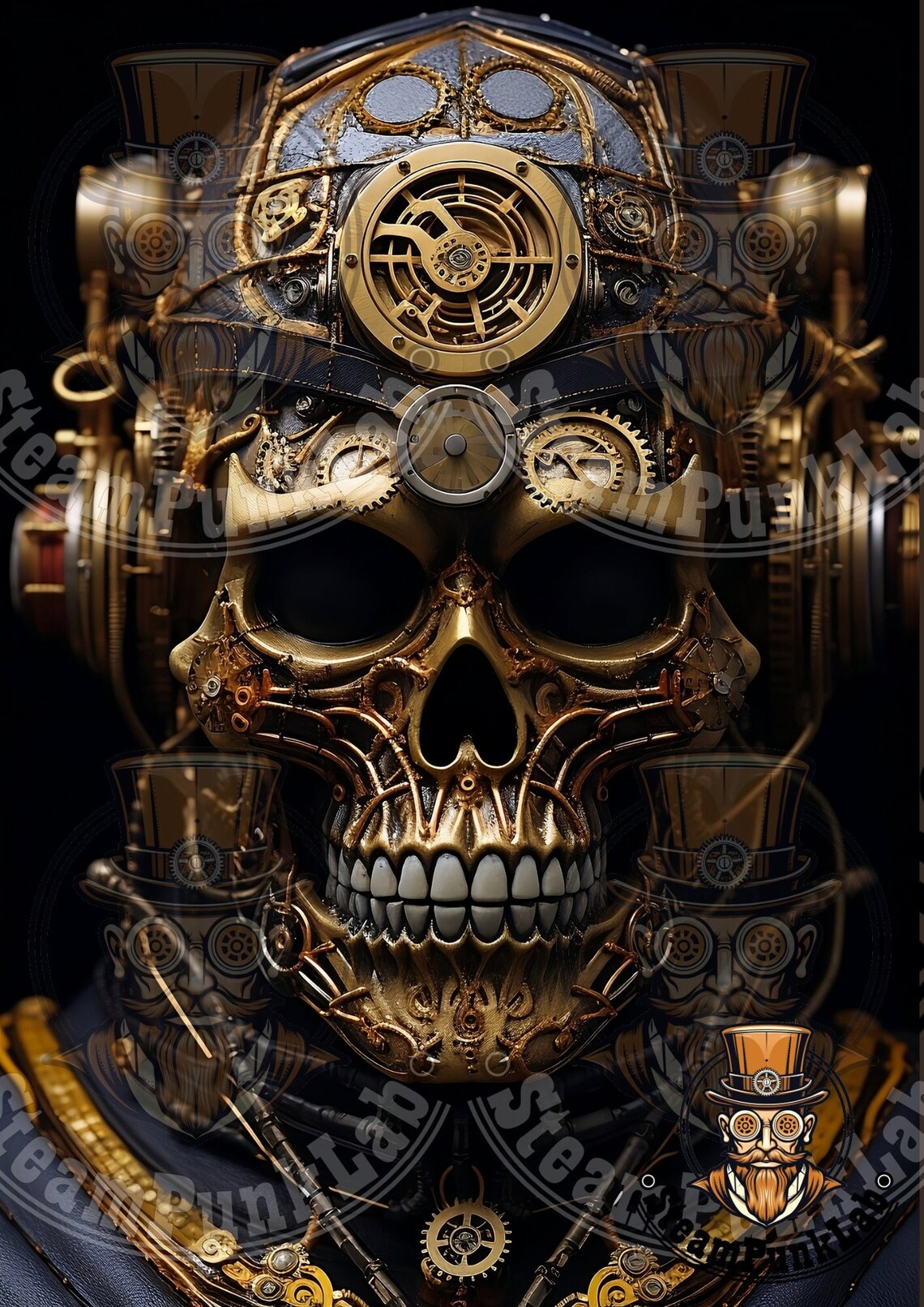 Steampunk Skull Mask Portrait Captivating Retro-futuristic Artwork - Etsy