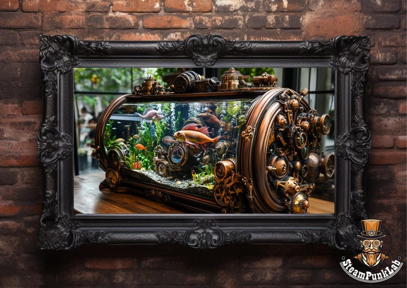 Steampunk Aquarium: Underwater Ecosystem in a Mechanical Setting - Etsy