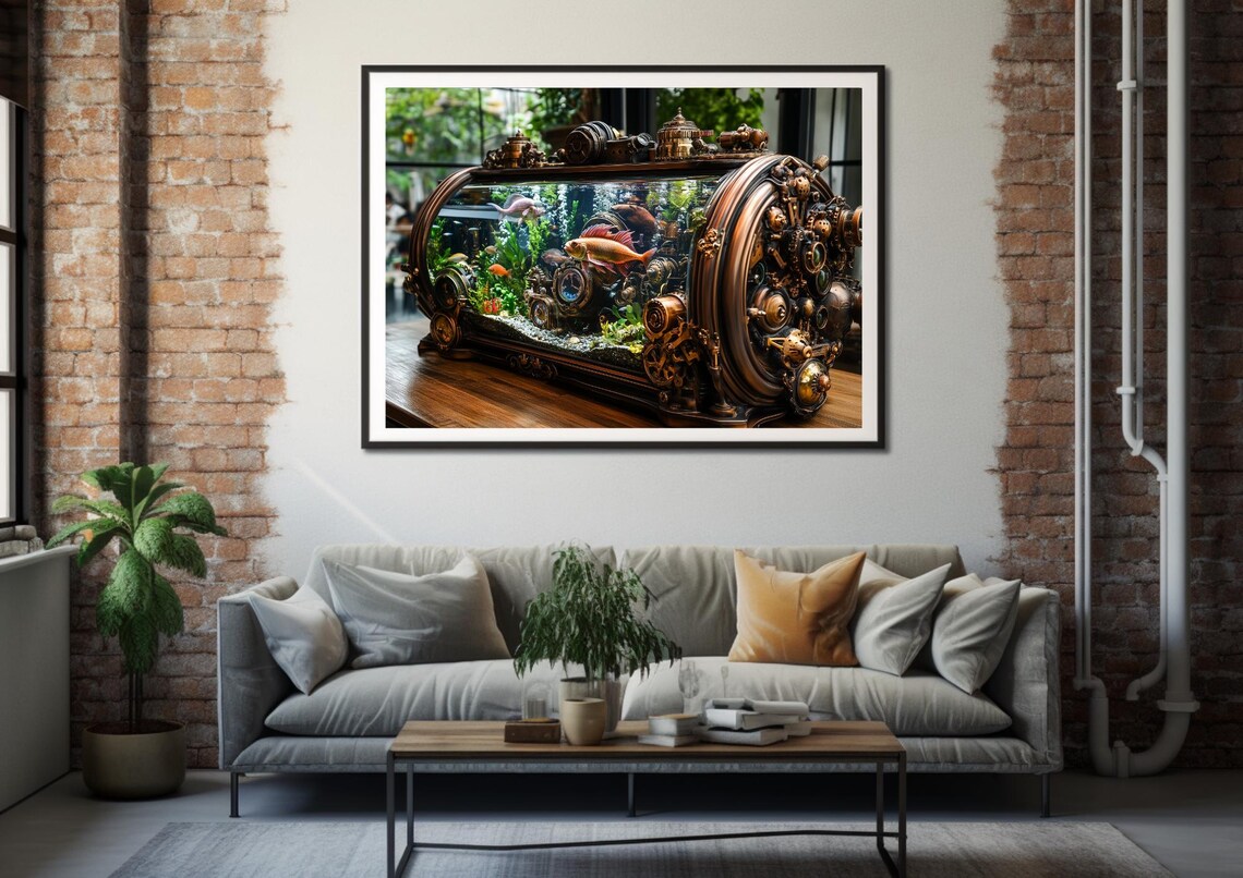 Steampunk Aquarium: Underwater Ecosystem in a Mechanical Setting - Etsy