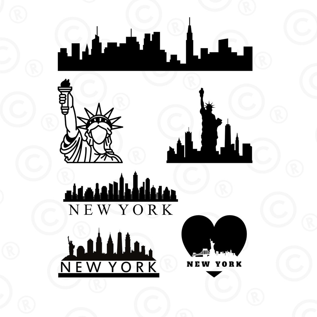 New York Svg, Instant Download SVG, JPG, PDF, Png, Digital Download, New York Skyline Svg, City ...