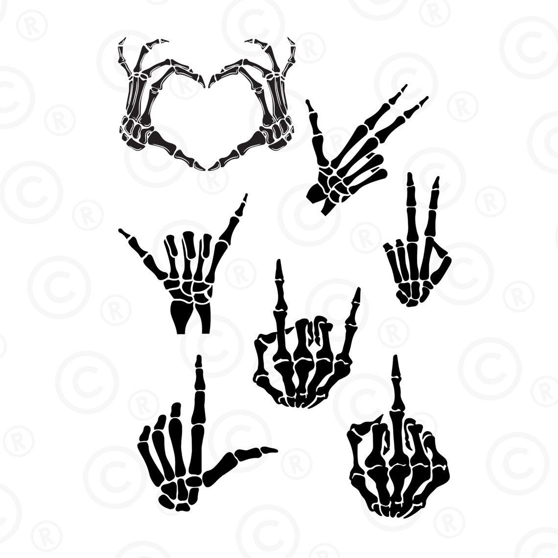 Skelet Hands svg Instant Download SVG JPG PDF png - Etsy Nederland