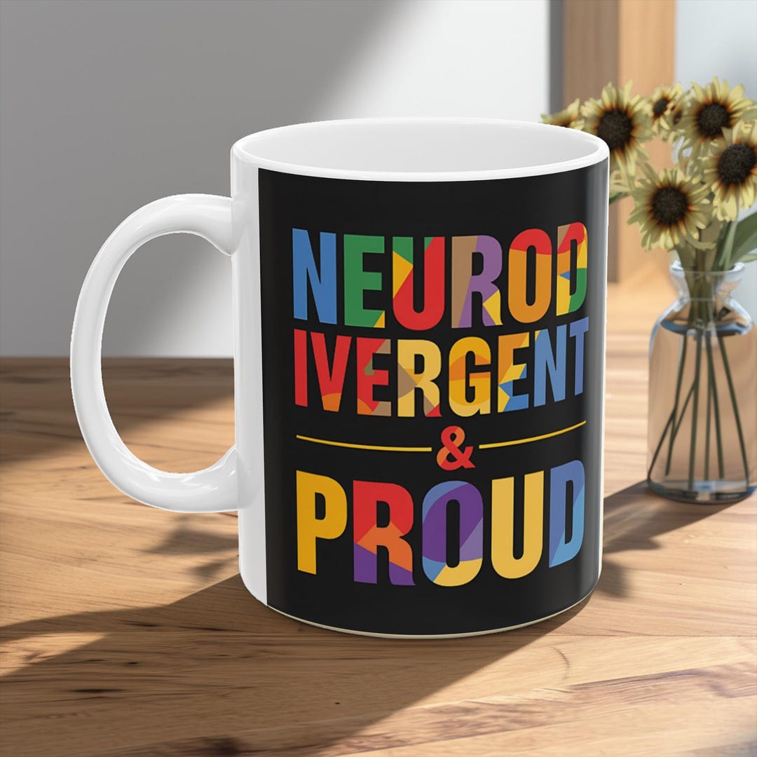 Neurodivergent Pride Coffee Mug: ADHD Autism Awareness, Mental Health ...