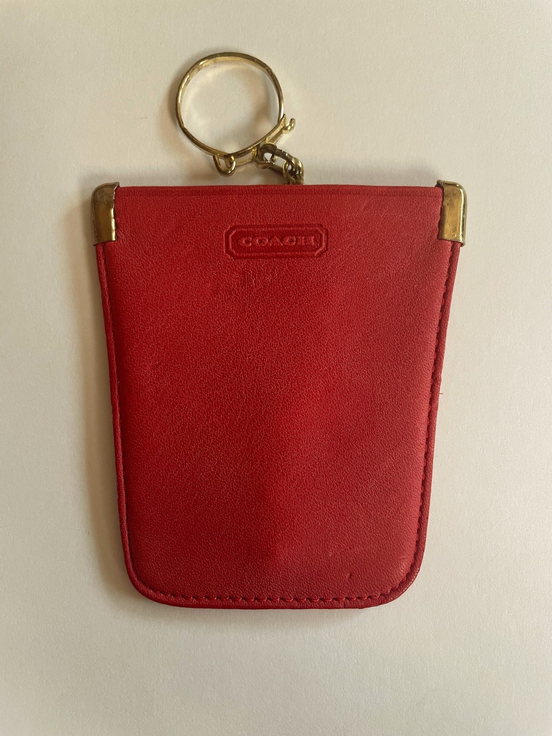 NEW Vintage Coach Squeeze Keycase 7215 Navy Leather - Etsy