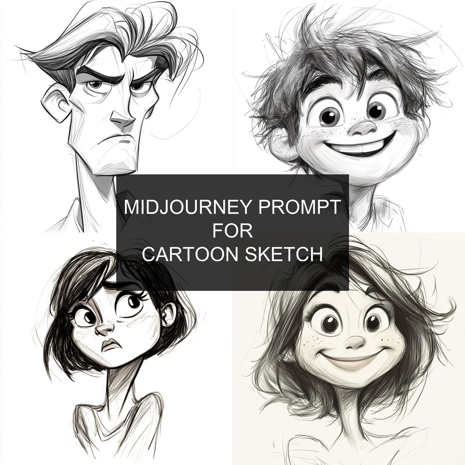 Midjourney Prompt for Cartoon Sketch, Cartoon Drawing Prompt, Sketch ...