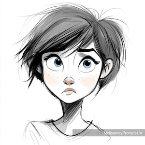 Midjourney Prompt for Cartoon Sketch, Cartoon Drawing Prompt, Sketch ...
