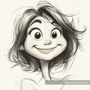 Midjourney Prompt for Cartoon Sketch, Cartoon Drawing Prompt, Sketch ...