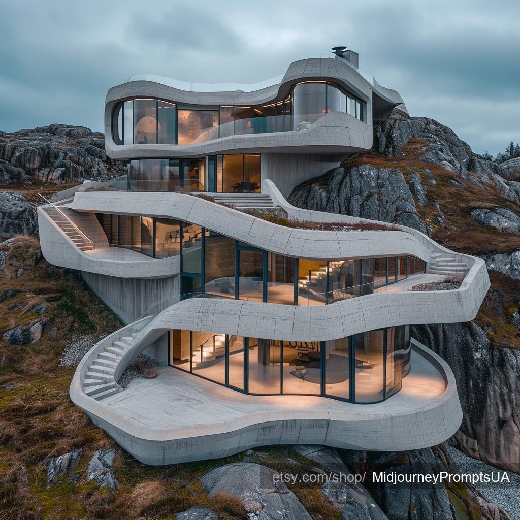 Midjourney Prompt for Architectural Villas Photos, Architectural ...