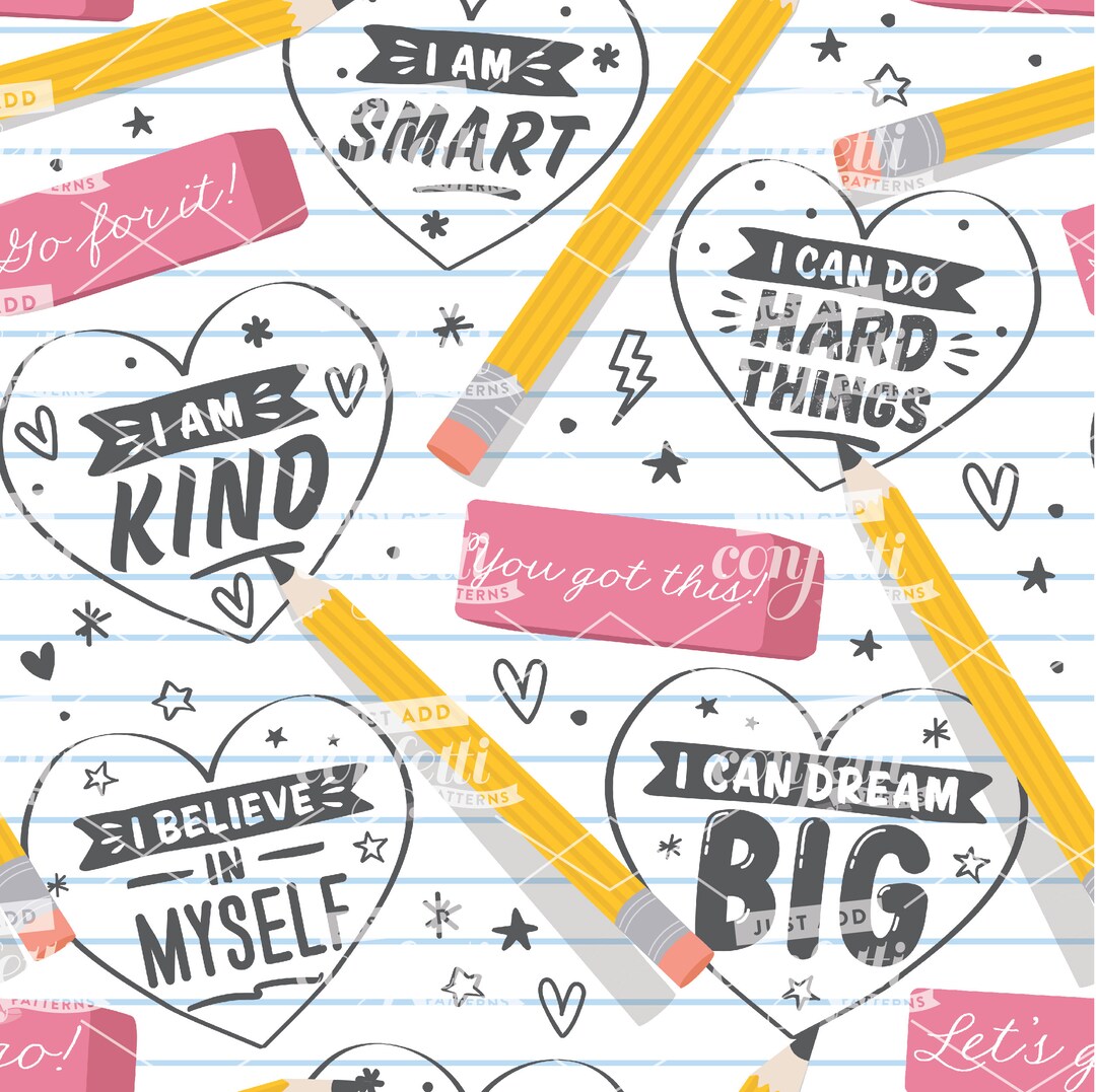 Notebook Hearts Back to School Seamless File, Back to School Seamless ...