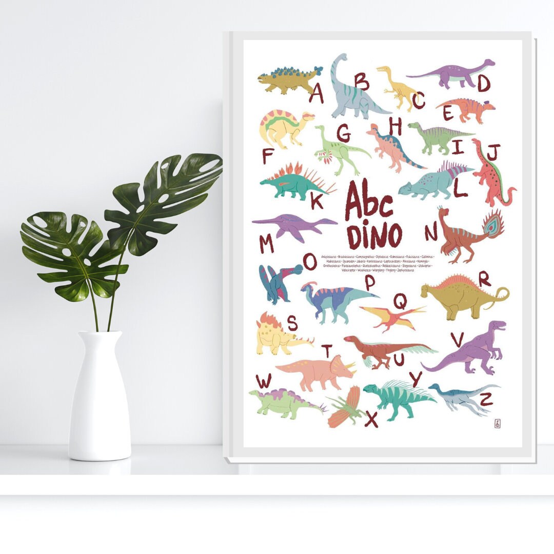 Dinosaurs Alphabet Poster - Etsy