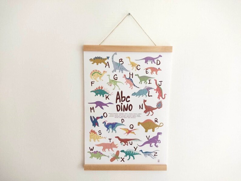 Dinosaurs Alphabet Poster - Etsy