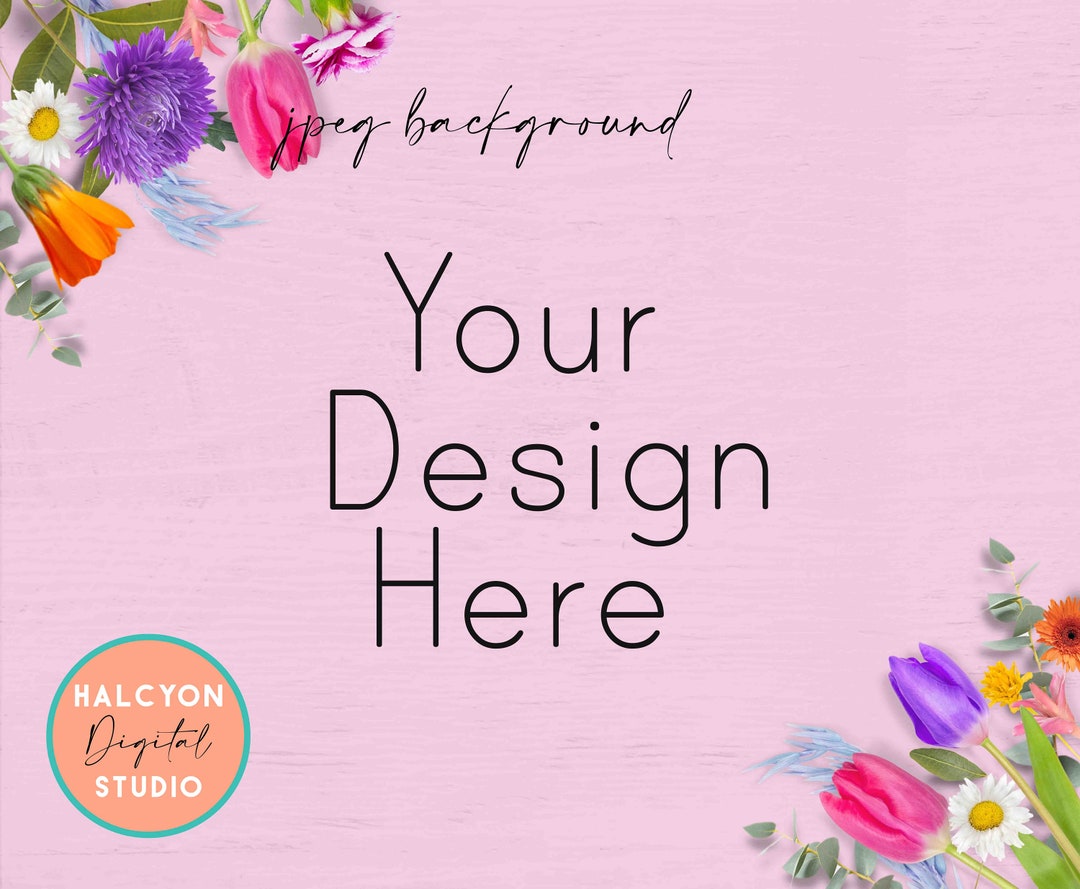 Background Mockup Styled Product Mock up Spring Flowers Pink Flatlay ...