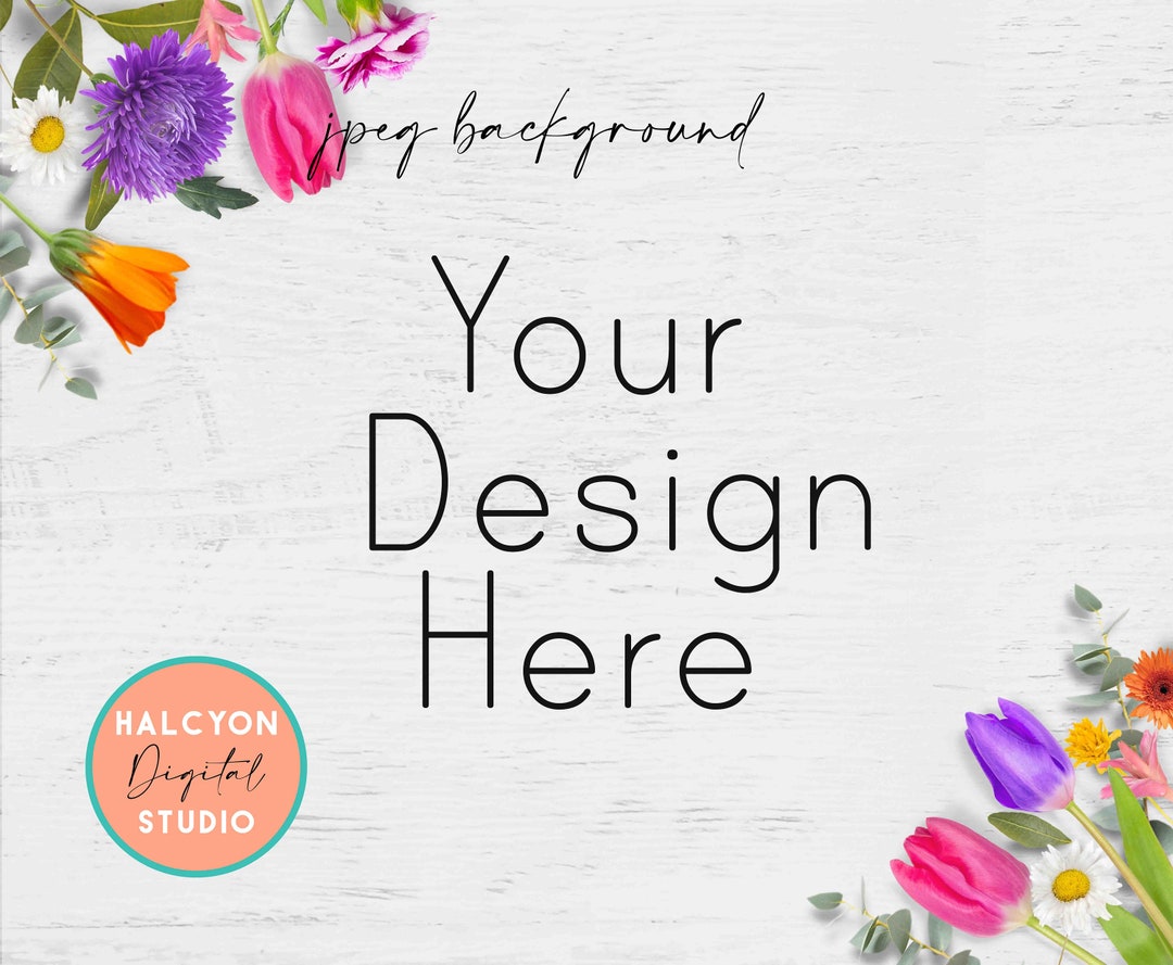 Background Mockup Styled Product Mock up Bright Spring Flowers Flatlay ...