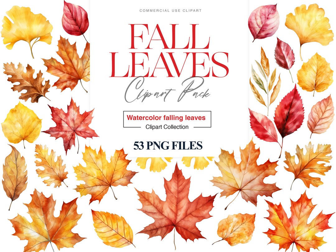 Fall Leaves Clipart, Watercolor Fall Clipart, Autumn Leaf, Maple Leaves ...