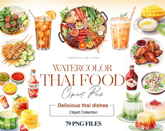 Watercolor Thai Foods Clipart ,pad Thai ,tomyum Soup ,and More! - for ...