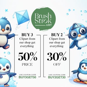 Watercolor Penguin Clipart, Cute Baby Penguin, Arctic Winter Animal ...