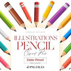 Pencil Clipart, Back to School, Art Supplies Clipart, Color Pencil PNG ...
