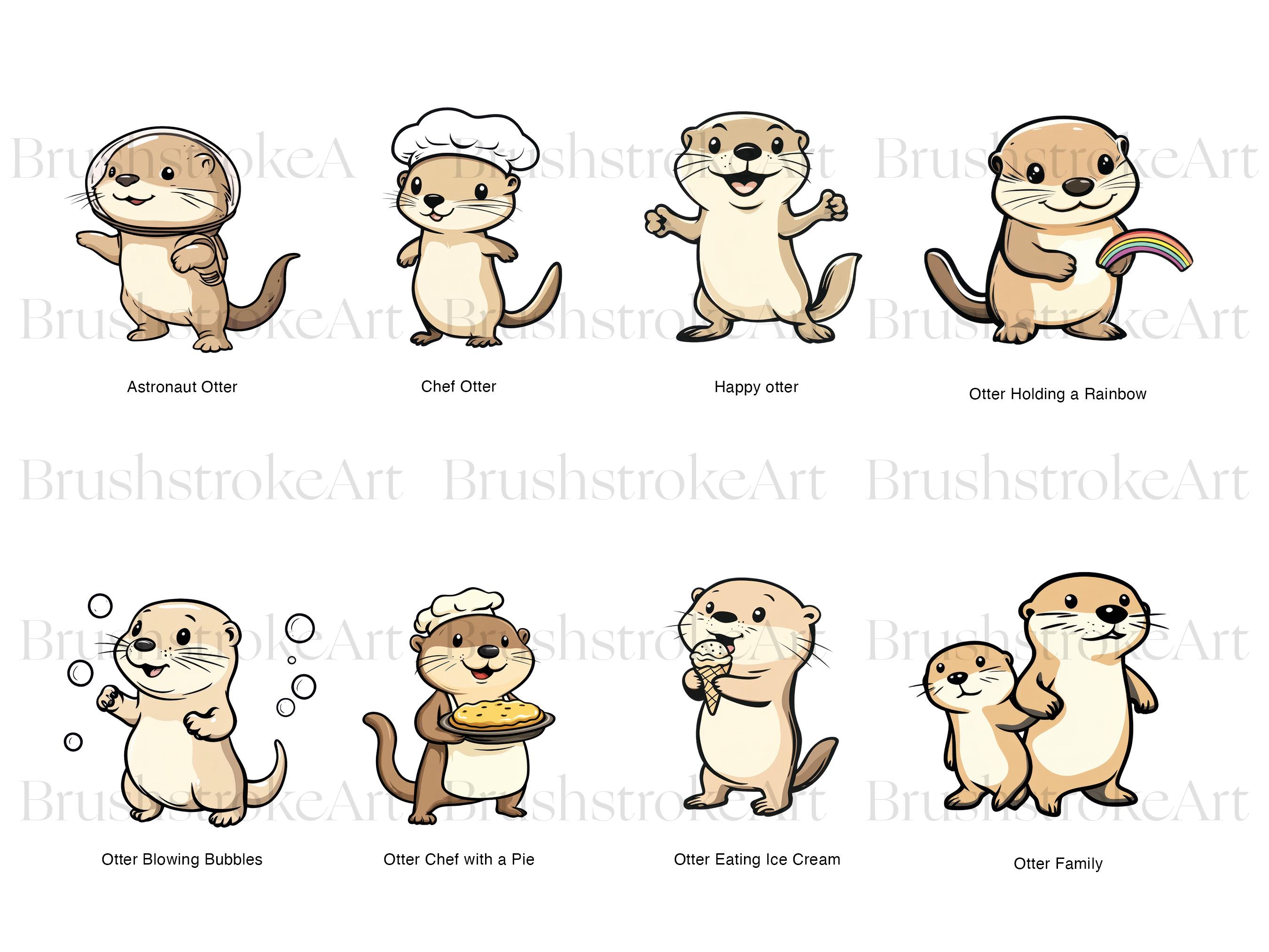 Cute Otter Clipart, Sea Otter, Baby Animal, Watercolor Otter, Nursery ...