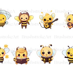 Kawaii Bee Clipart, Honeybee, Cute Bumble Bee Clipart, Cartoon Bee ...