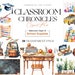 Watercolor Classroom Clipart, Back to School Graphics, Backpack, School ...
