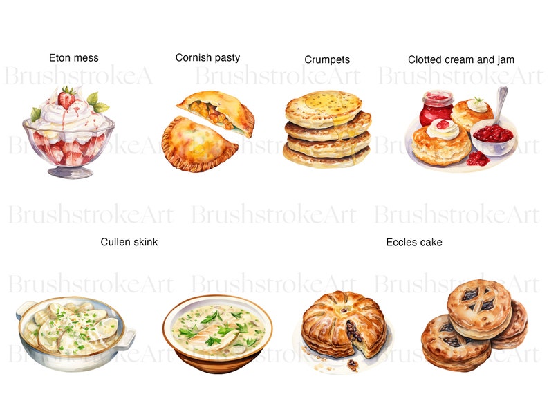 British Food Clipart, Fish and Chips, Beef Wellington, British Dessert ...