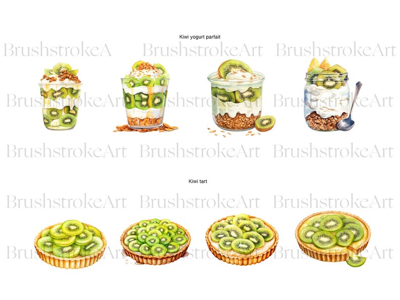 Watercolor Kiwi Fruit Clipart, Tropical Fruit, Summer Drinks, Dessert ...